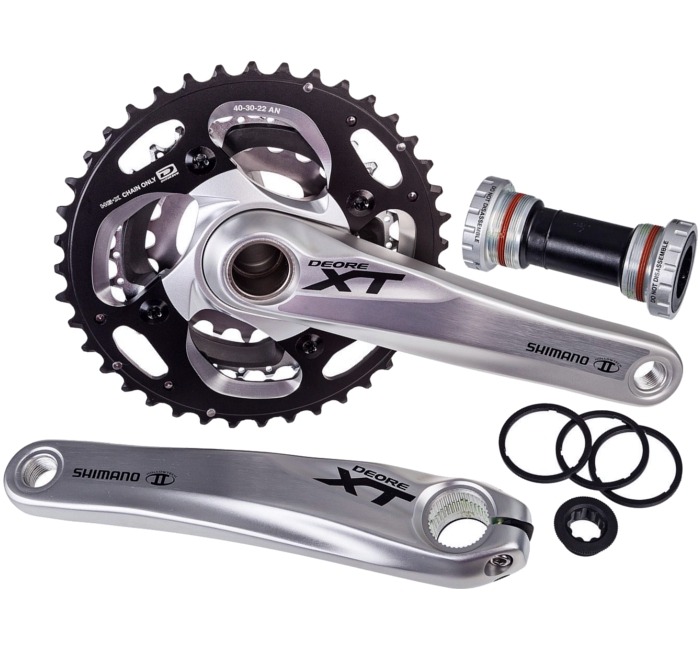 Mechanizm korbowy Shimano Deore XT FC-M782 srebrny - 40x30x22 175mm - Rowertour.com