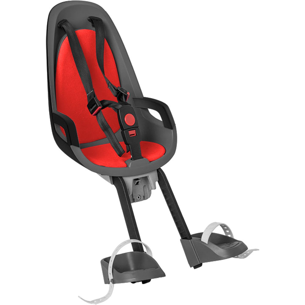 Fotelik rowerowy Hamax Caress Observer szaro-czerwony - Rowertour.com