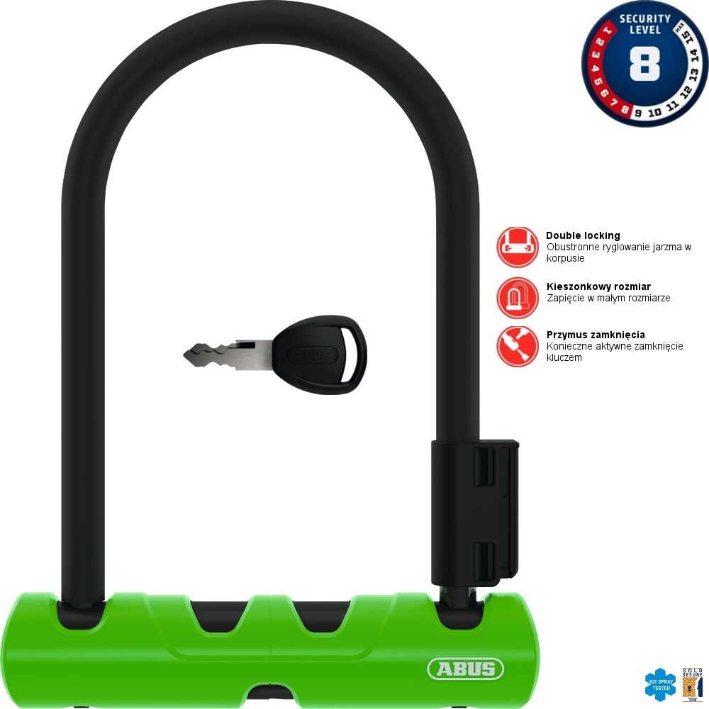 Zapięcie U-lock Abus Ultra Mini 410 + SH - Rowertour.com