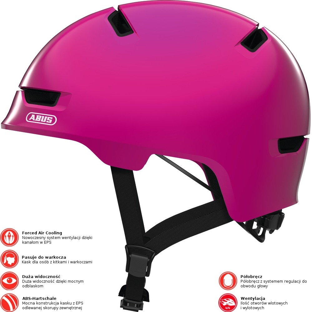 Kask rowerowy Abus Scraper Kid 3.0 różowy - S - Rowertour.com
