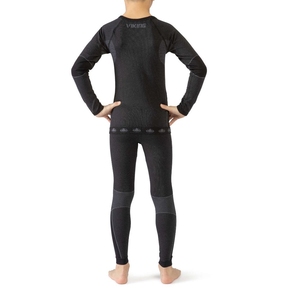 Komplet bielizny termoaktywnej dziecięcej Viking Kids Riko czarny - 152-164cm - Rowertour.com