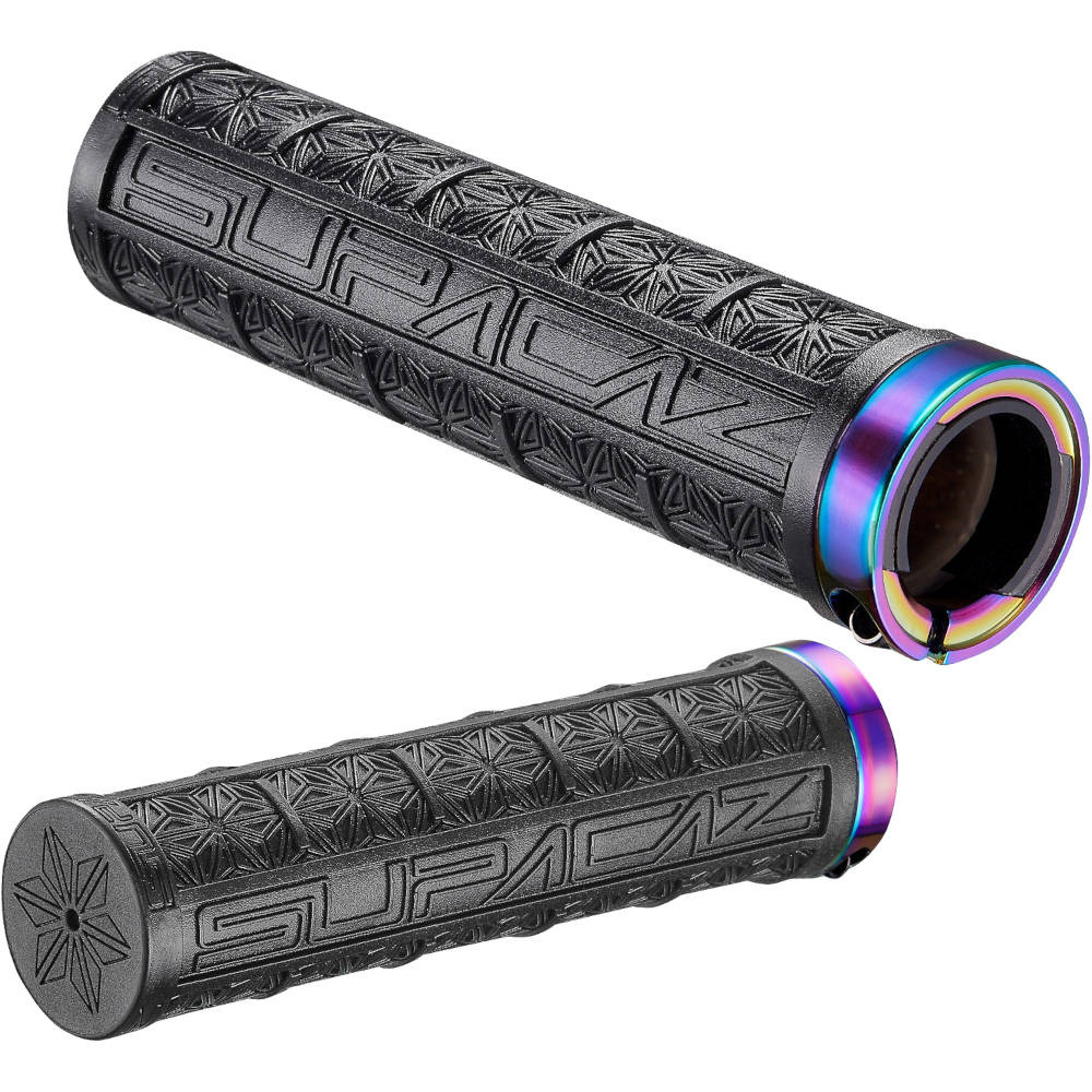 Gripy Supacaz Grizips Lock On czarne-oil slick - Rowertour.com