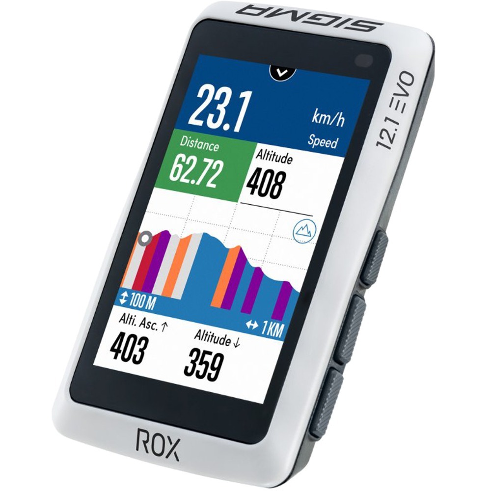 Nawigacja rowerowa Sigma ROX 12.1 EVO biała - Rowertour.com