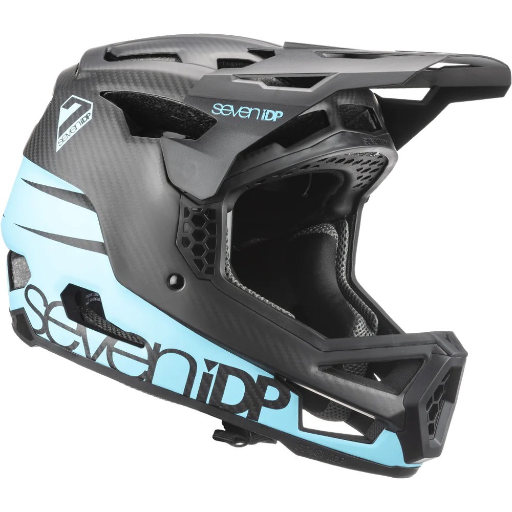 Kask rowerowy Fullface 7iDP Project 23 Carbon czarno-niebieski - XL ...