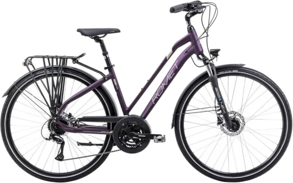 Rower trekkingowy damski Romet Gazela 6 fioletowy - 17" (M) - Rowertour.com