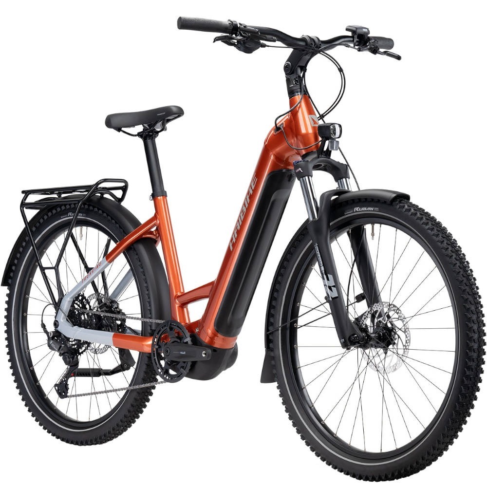 Rower elektryczny Haibike Trekking 4 Low pomarańczowy - Rowertour.com