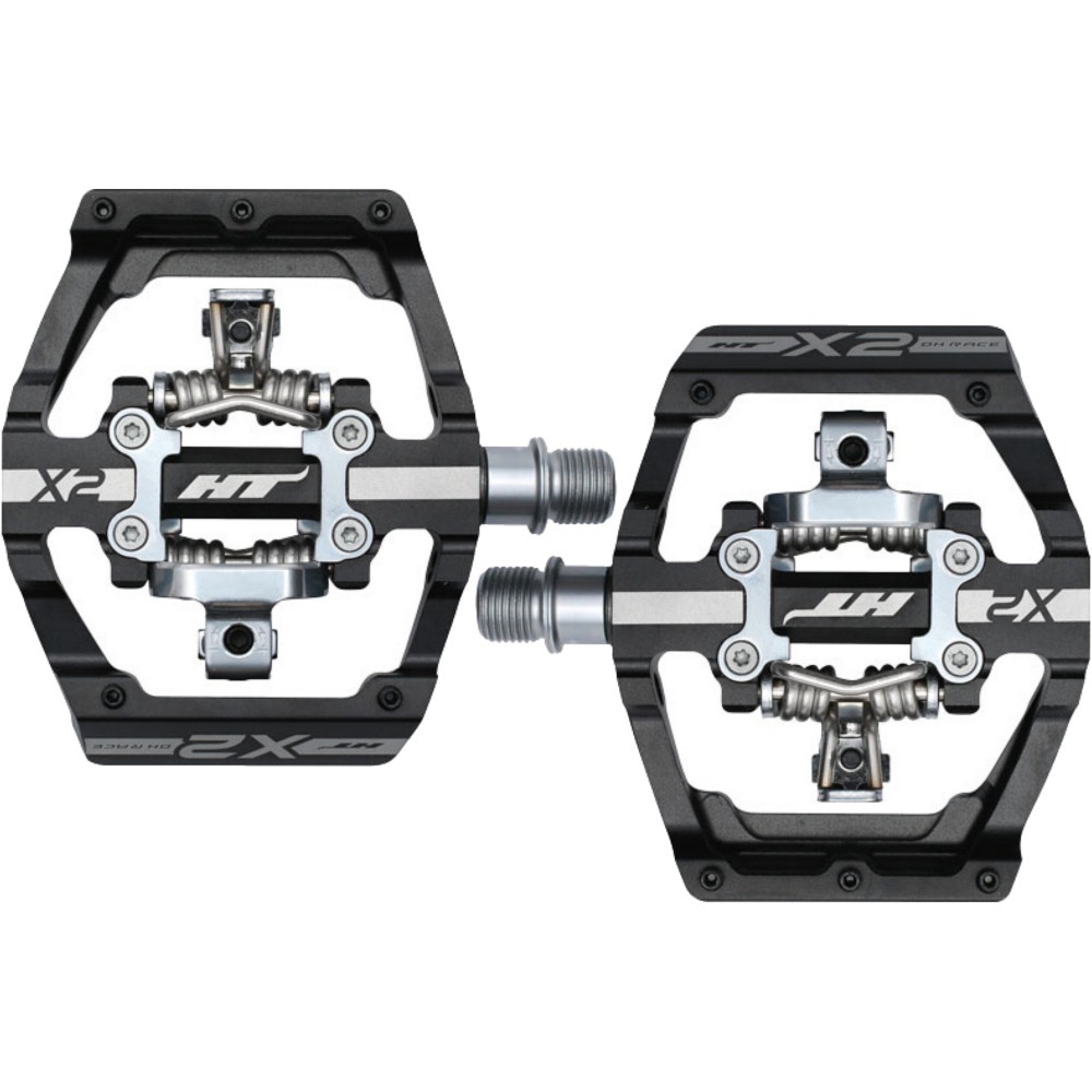 Pedały rowerowe HT X2 czarno-srebrne - Rowertour.com